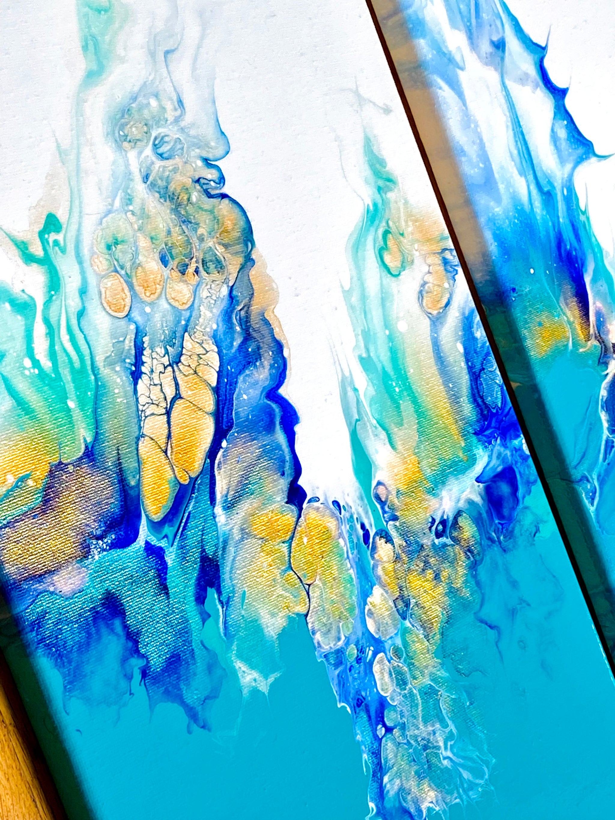 Ocean Dive | Original Art Acrylic Painting, diptych set by Norma Abou ...